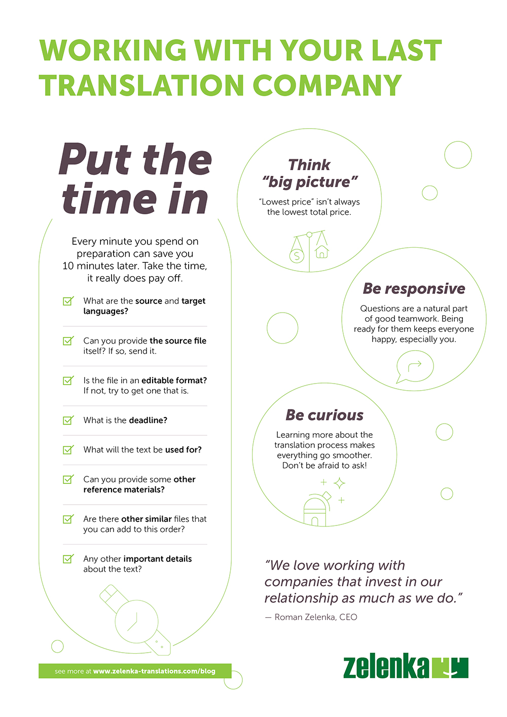 How to Enjoy Working with Any Translation Company | ZELENKA